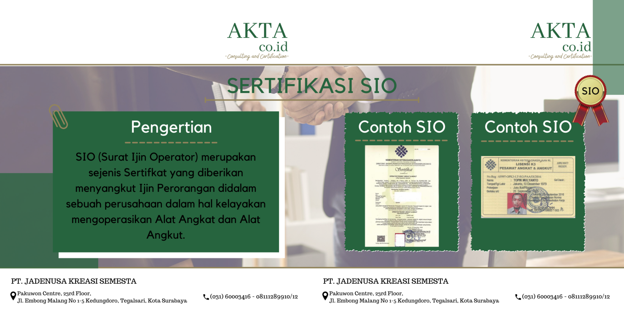 PROSEDUR PERSYARATAN MUTASI SERTIFIKAT SIO - Akta.co.id